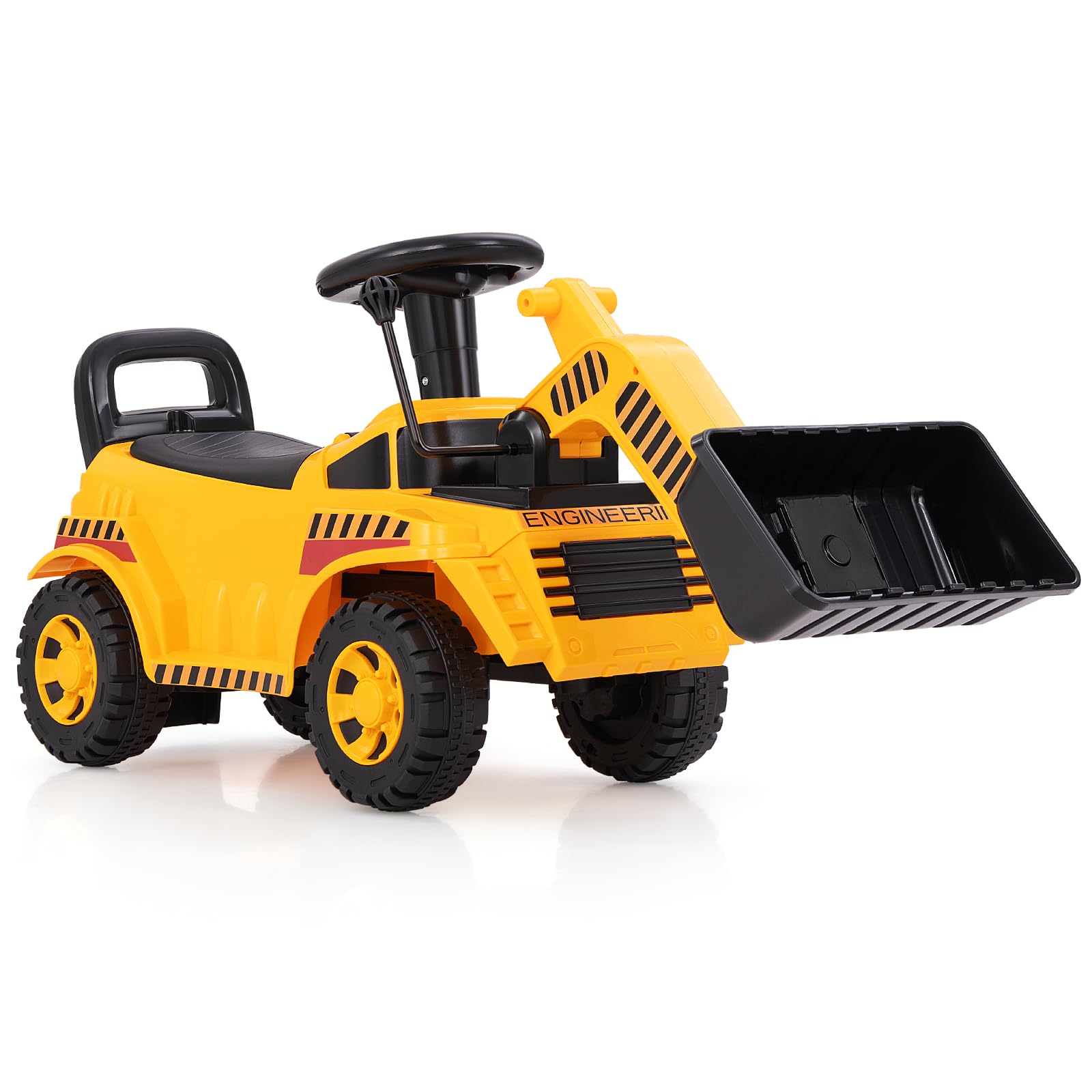COSTWAY Kids Ride on Bulldozer, No Power Toddler Excavator with ...