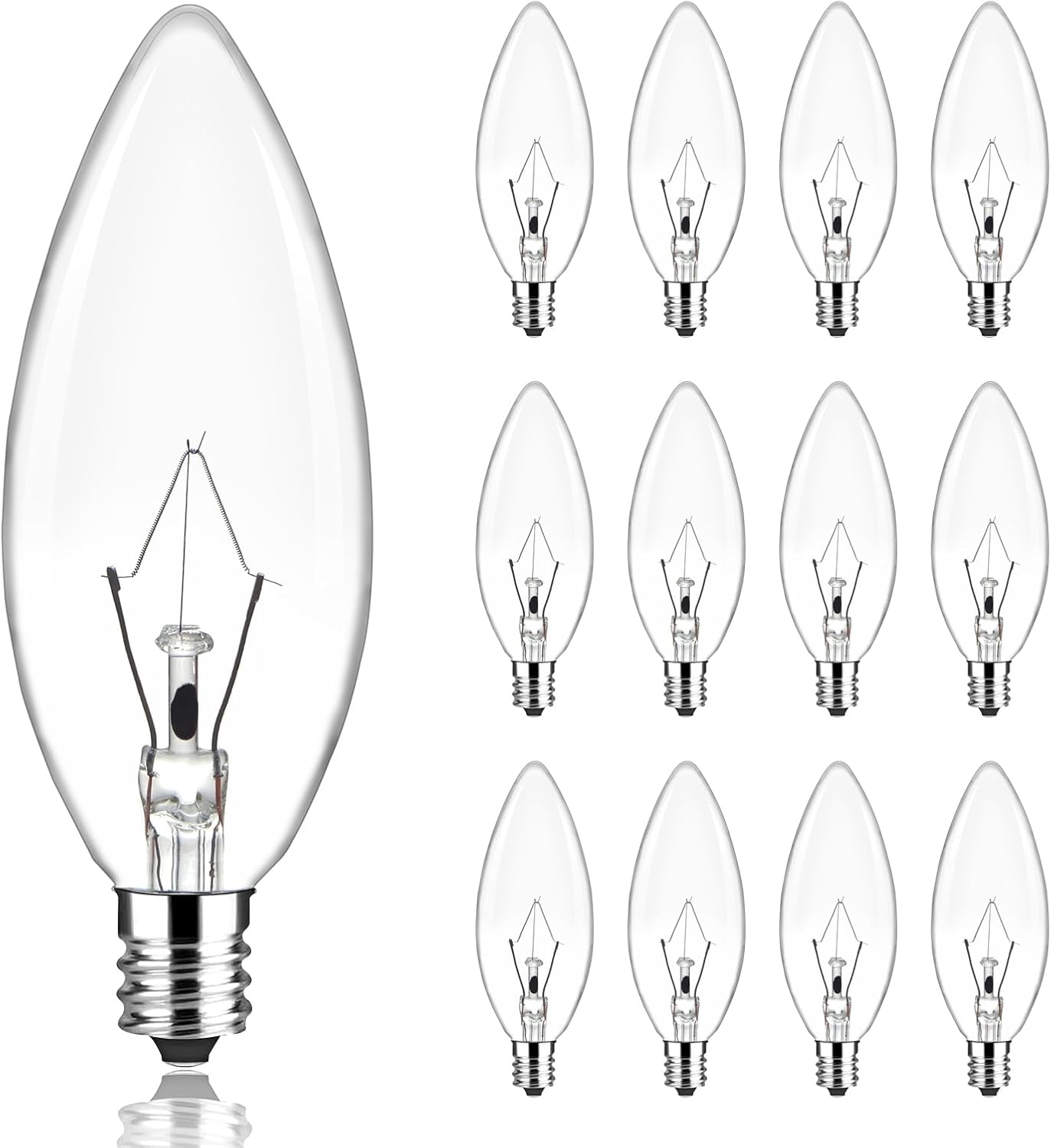 Brtstiun Incandescent Light Bulbs 40W 380 Lumen Dimmable 2500K E12 ...