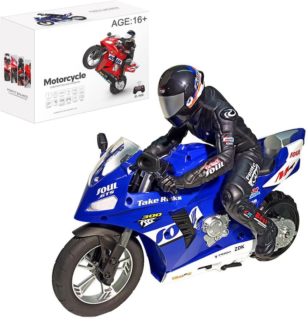 Amazon.com: YounggDiy 2.4GHz RC Motorcycle, 1/6 Scale RC Dual-Motor ...