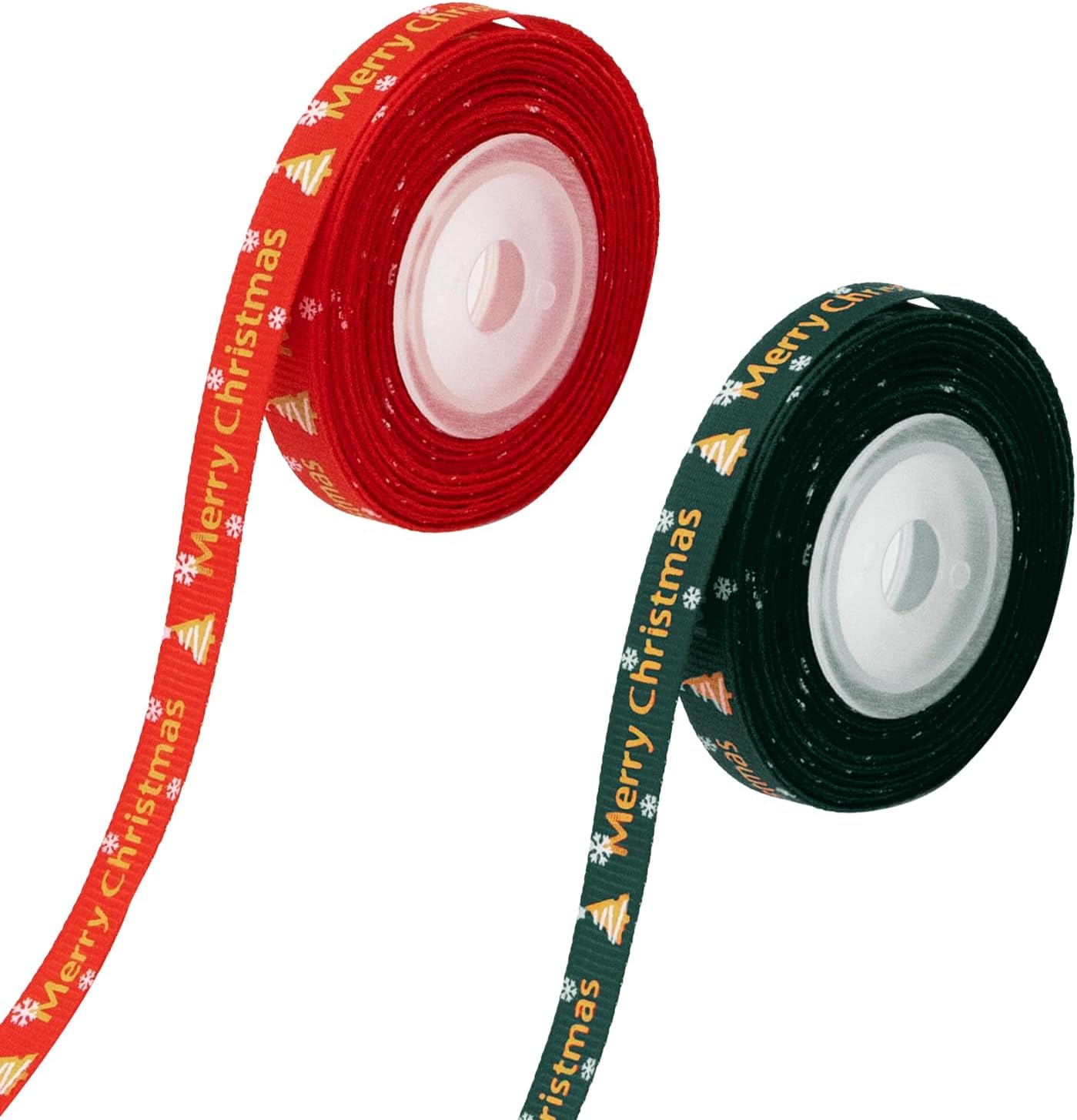 Christmas Ribbon, 2 Rolls 20 Yards Merry Christmas Ribbon for Gift ...