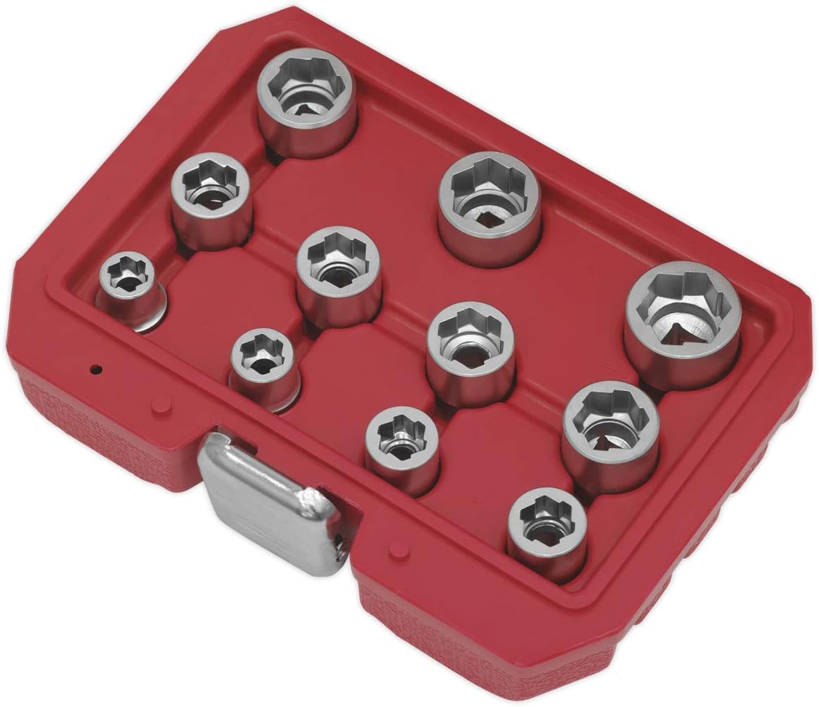 Sealey AK7281 Metric Bolt Extractor Socket Set, 3/8″ Square Drive, 11 ...