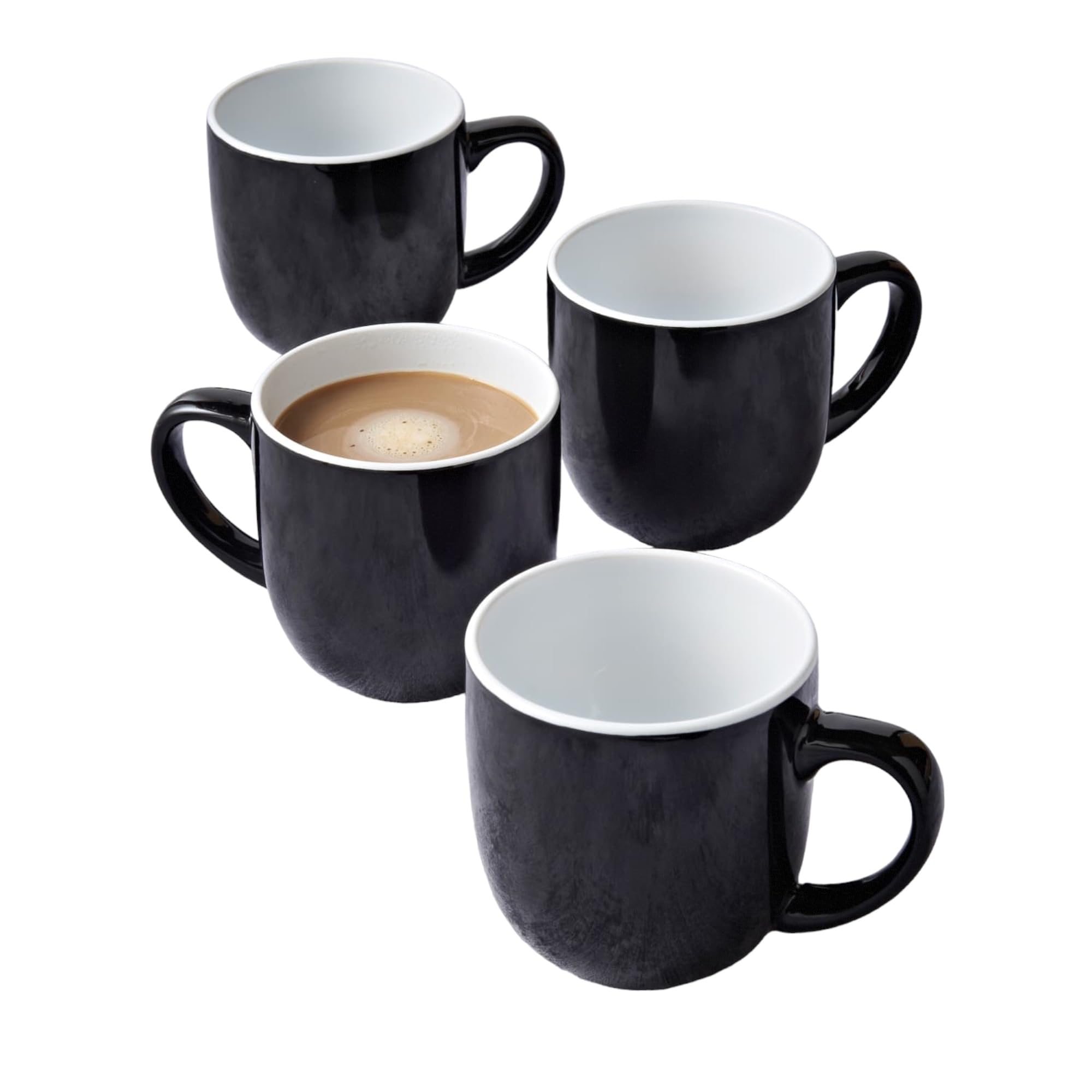 HOMELOX Glossy Set of 4 Tea Coffee Mugs Cups Kitchenware Quality ...