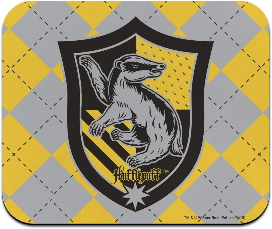 Amazon.com : Harry Potter Hufflepuff Plaid Sigil Low Profile Thin Mouse ...