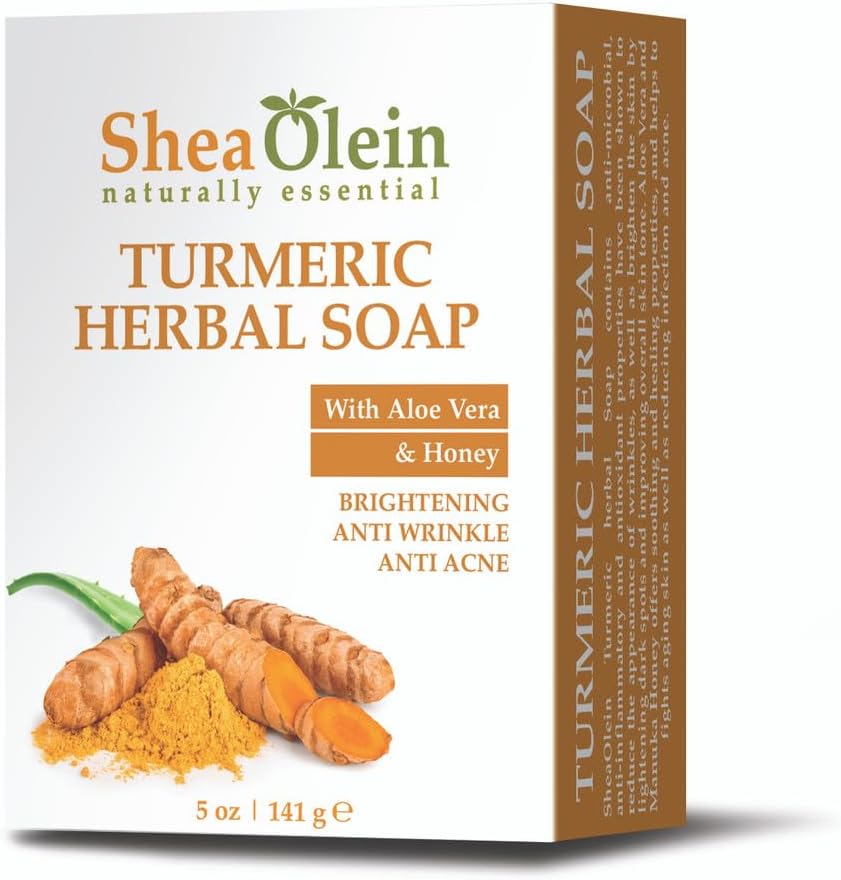Amazon.com : Shea Olein TURMERIC HERBAL SOAP WITH ALOE VERA & HONEY ...