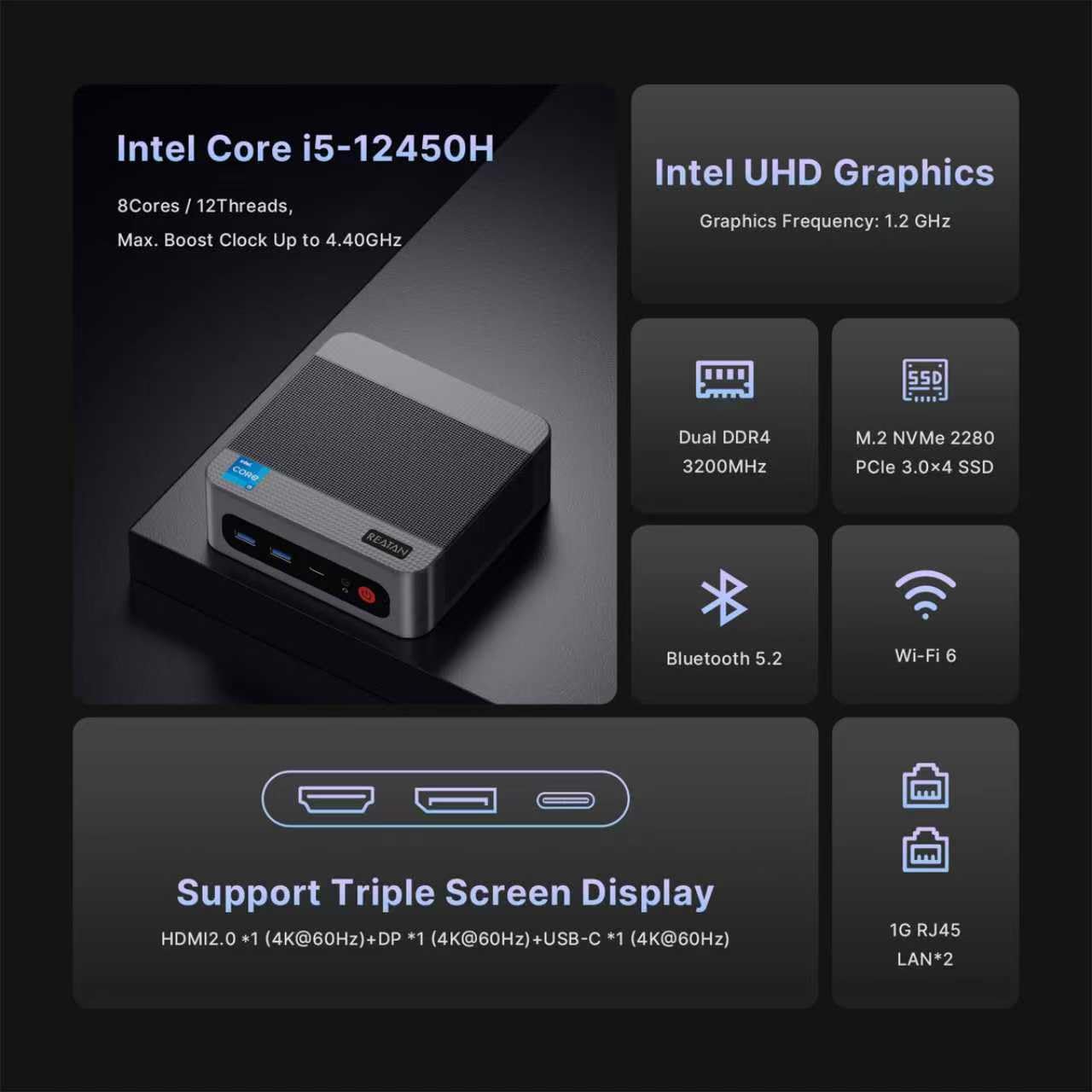 Reatan S6 Mini PC Intel C...B0F9F83ZZM | Encarguelo.com.ec