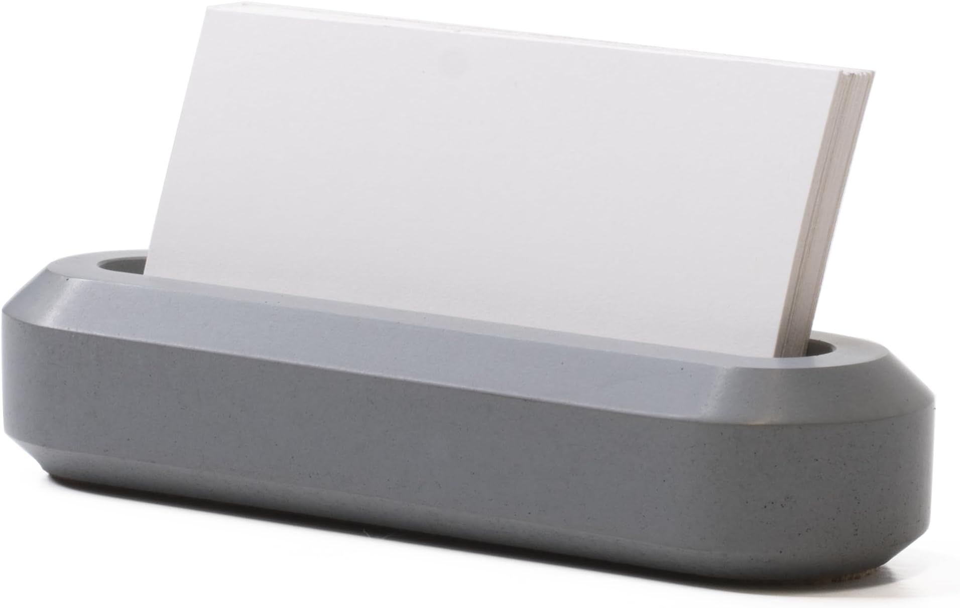 Amazon.com : Business Card Holder for Desk, Grey Concrete Business Card ...