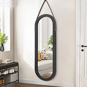 Amazon.com: AAZZKANG Hanging Mirror Full Length with Leather Strap ...
