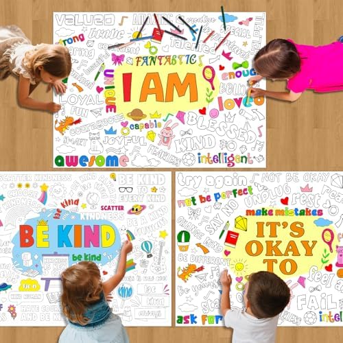 Amazon.com: Set of 3 Jumbo Giant Coloring Poster for Kid Large Positive ...