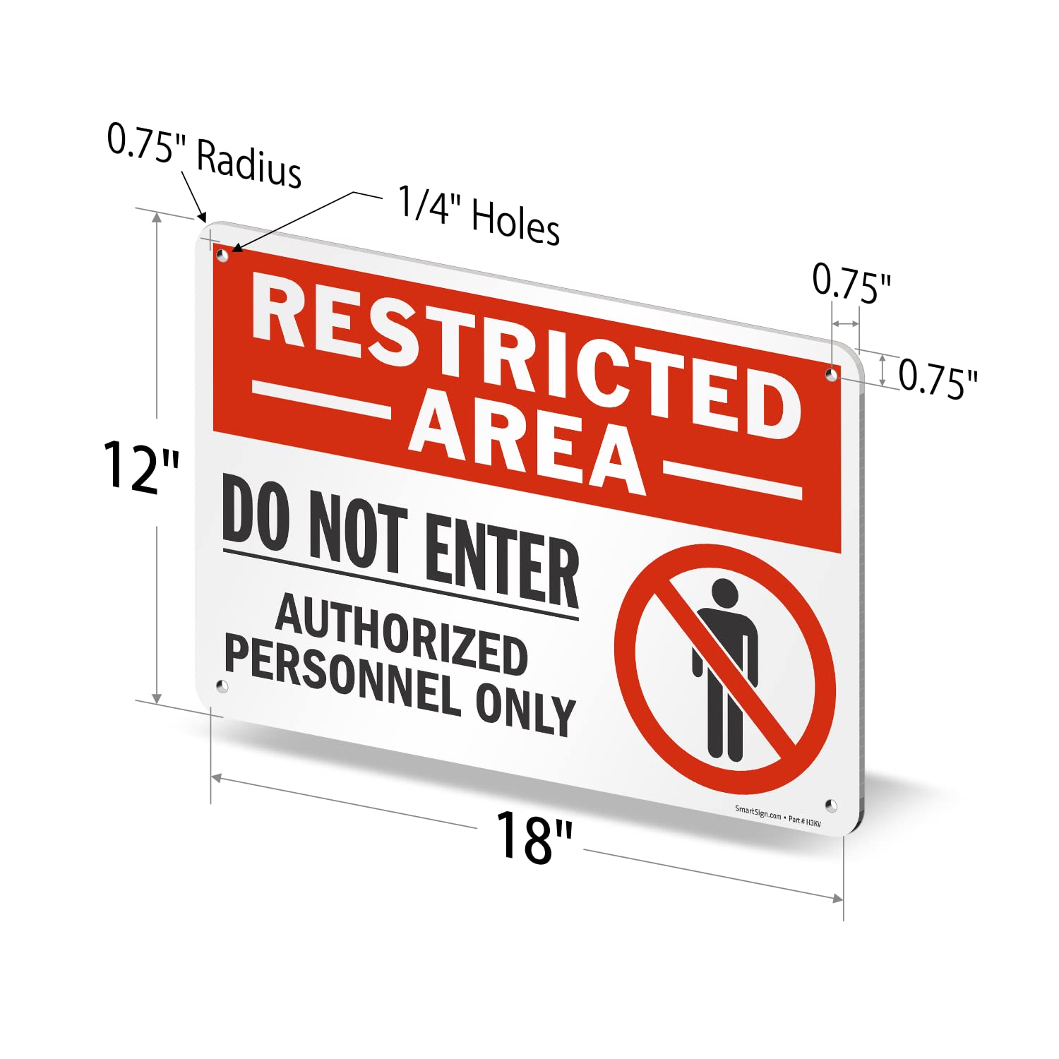 Snapklik.com : SmartSign 12 X 18 Inch Restricted Area - Do Not Enter ...