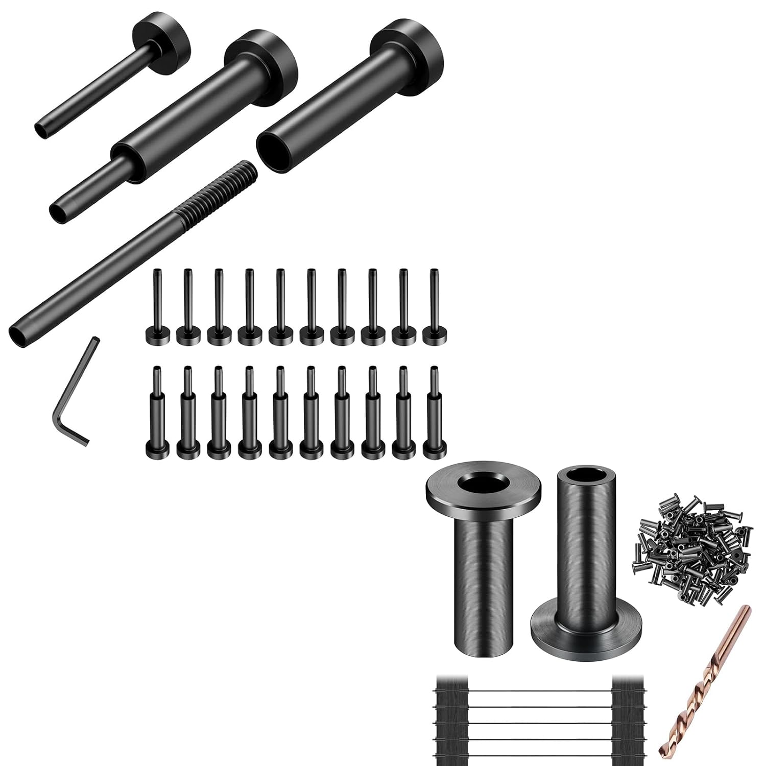 CKE10 Pairs Black Invisible Cable Railing kit 1/8" Swage Tensioner ...