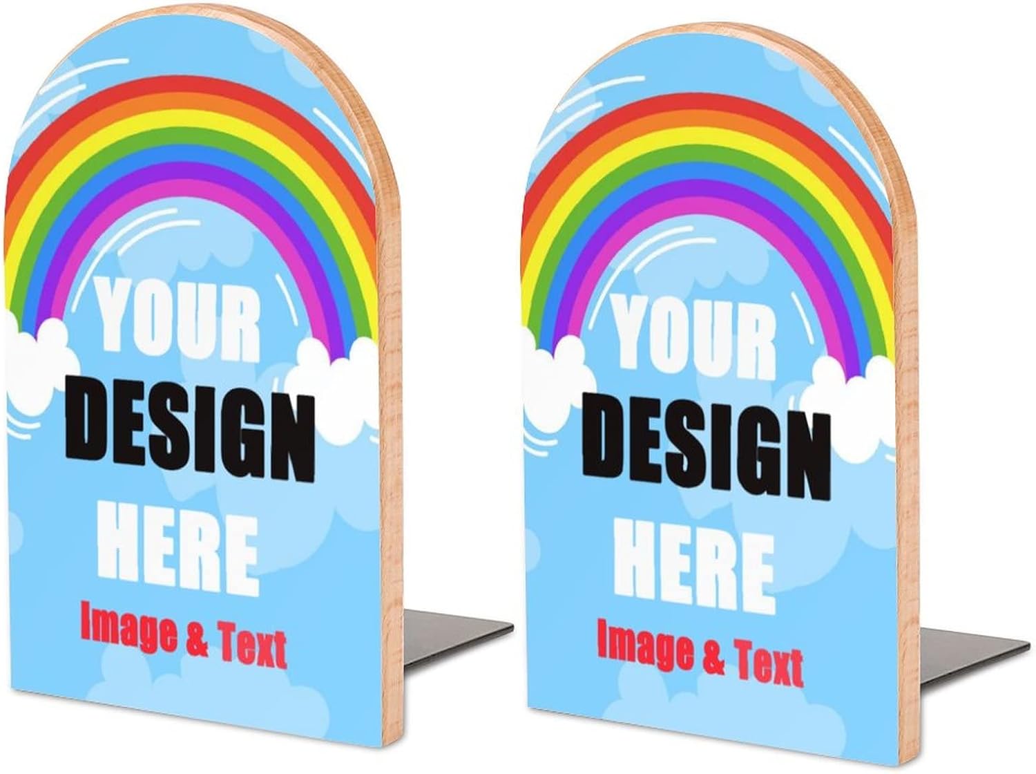 Amazon.com: Custom Wood Bookends, Personalized Non-Skid Book Ends for ...