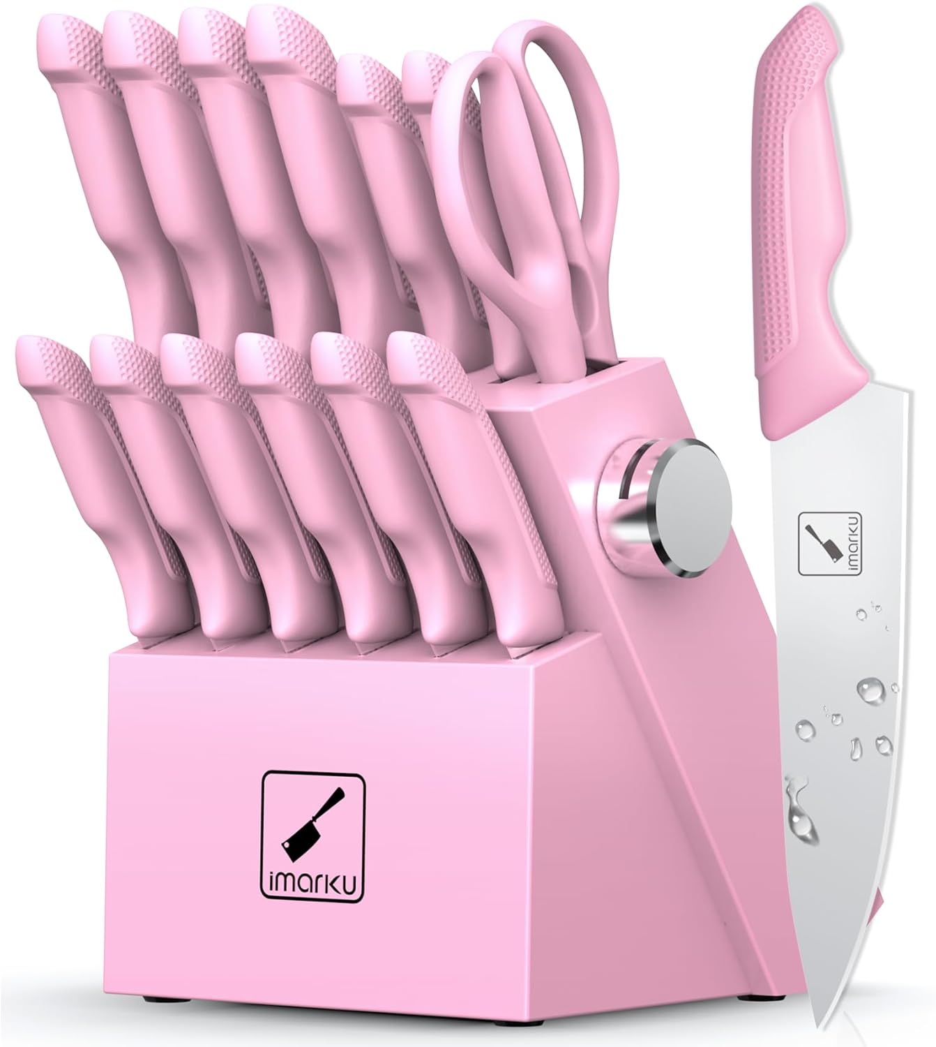 Amazon.com: Knife Set Pink, 14pcs Knives Set For Kitchen, Japanese ...