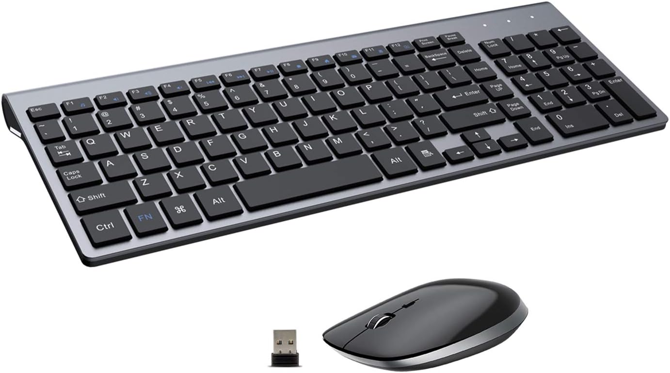 Amazon.com: Wireless Keyboard and Mouse - 2.4G USB Ergonomic Full Size ...