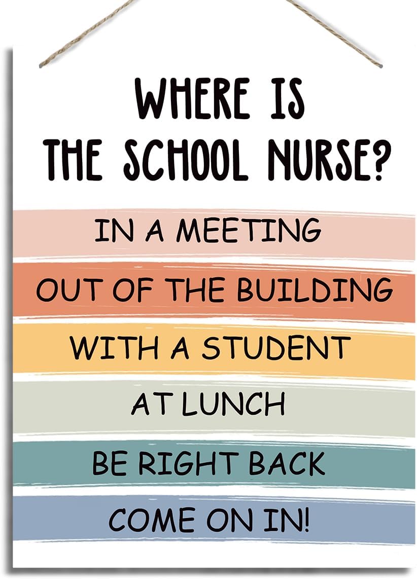 Amazon.com: School Nurse Sign, School Nurse Door Sign, Decorative ...