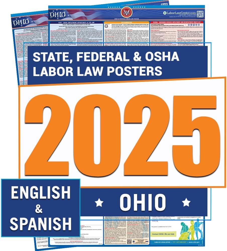 Amazon.com: 2025 Ohio State and Federal Labor Law Poster - OSHA ...
