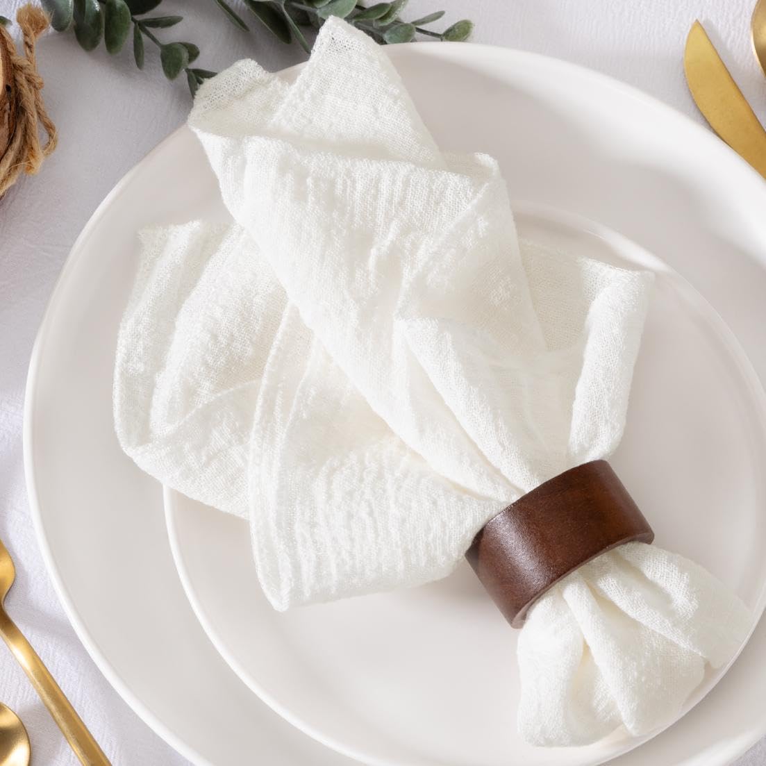 Amazon.com: MLMW Ivory White Cloth Napkins Set of 6 Summer Linen Dinner ...