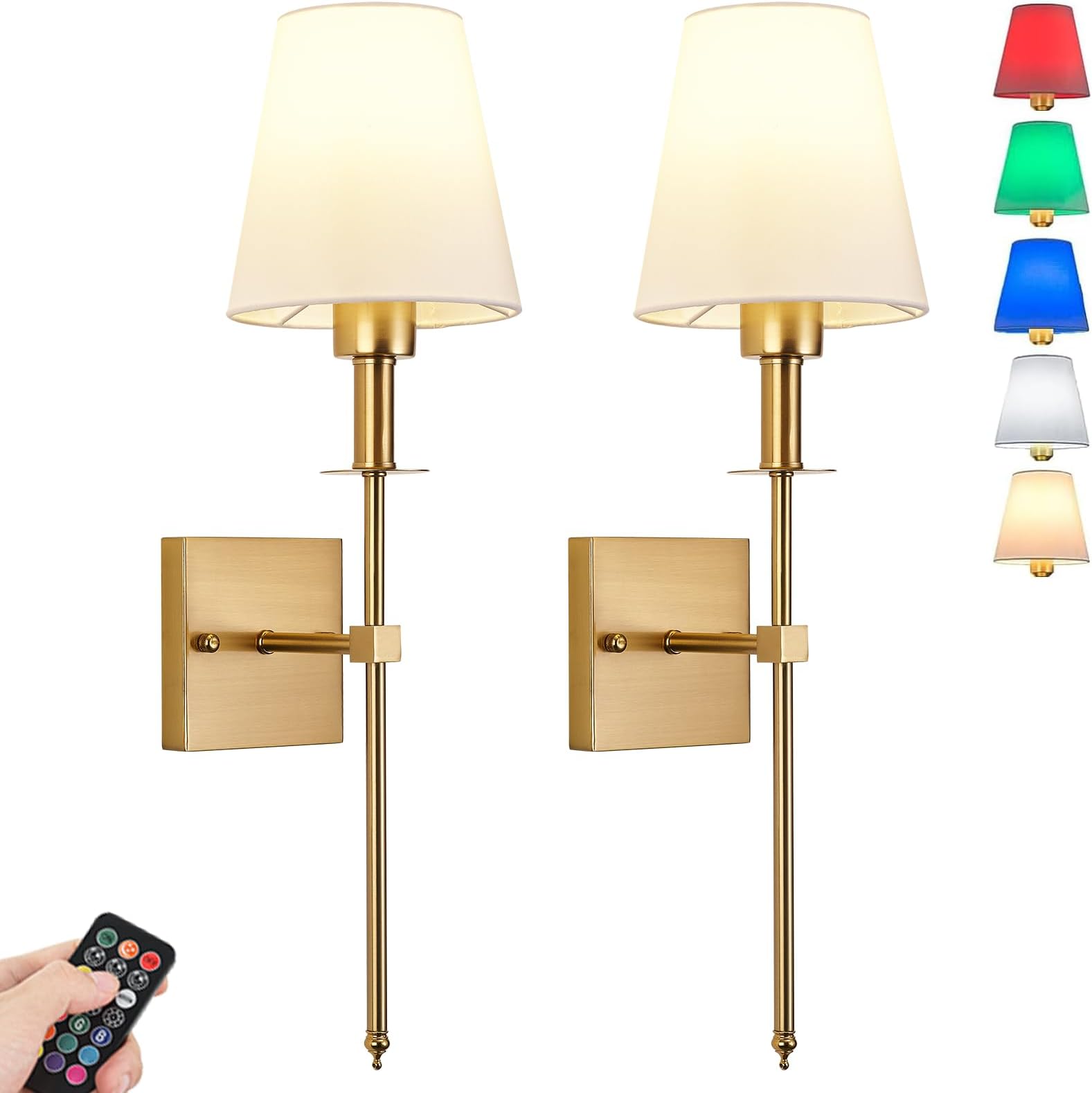 L LOHAS LED Battery Operated Wall Sconces Set of 2, Rechargeable Wall ...