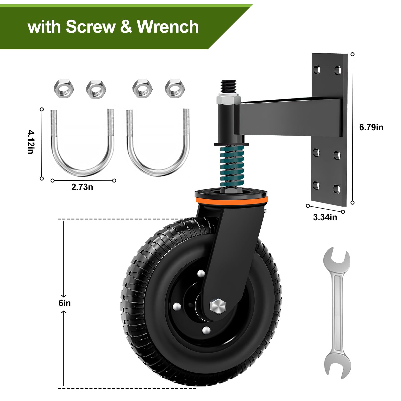 Snapklik.com : 6 Inch Fence Gate Wheels - Heavy Duty Gate Wheels For ...