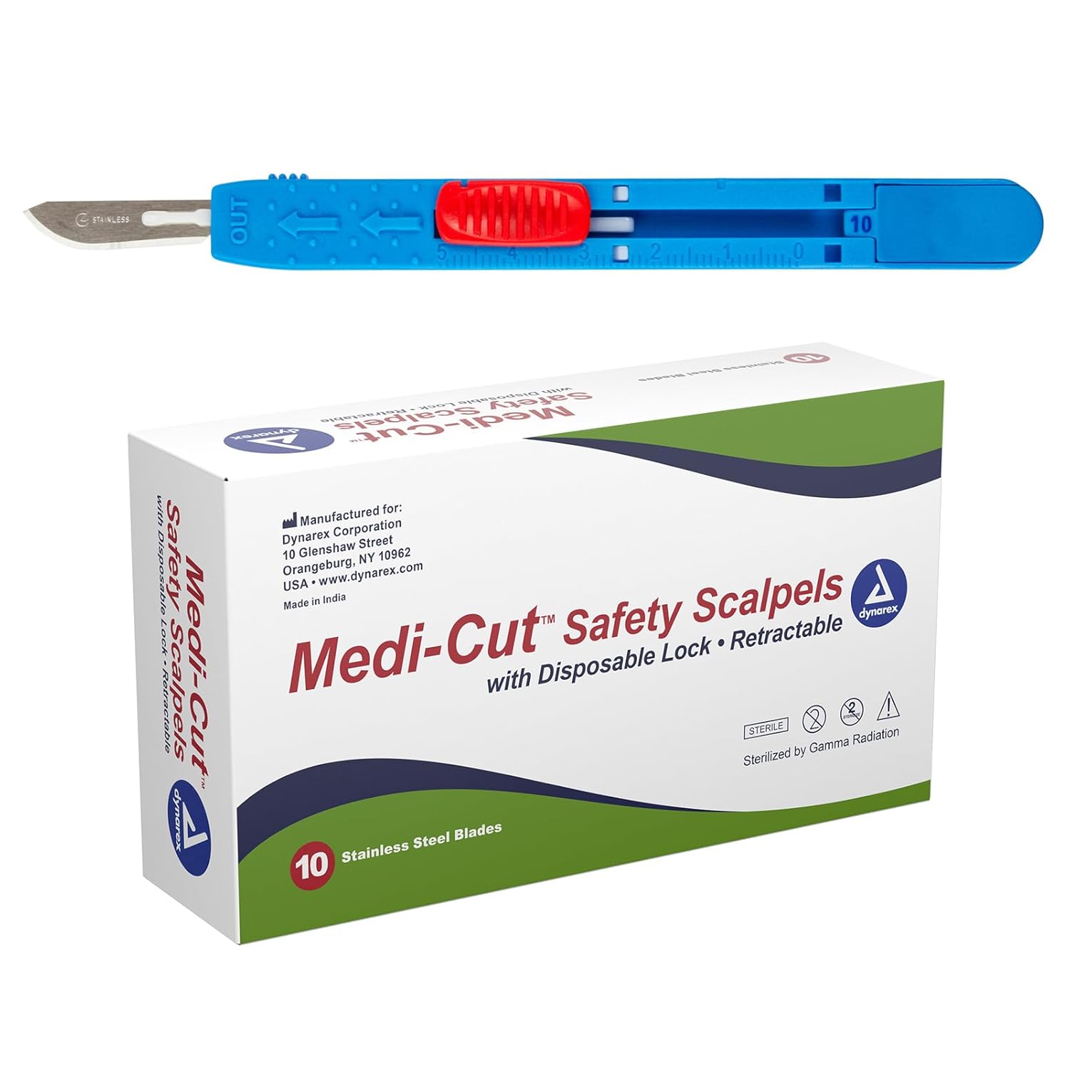 Dynarex Medi-Cut Disposable Scalpel - Retractable Safety Scalpel with ...