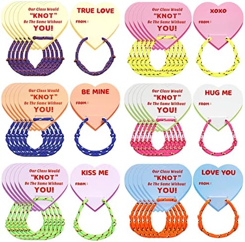 Amazon.com: Yinkin 36 Sets Valentines Friendship Bracelets with Cards ...