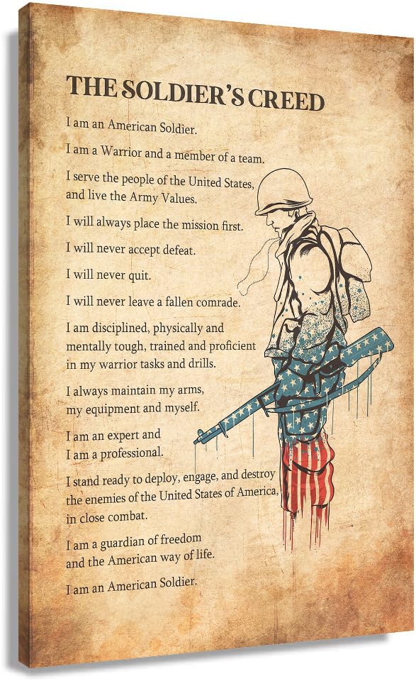 Amazon.com: Ghfarez The Soldier's Creed Us Army Wall Art Poetry Poster ...