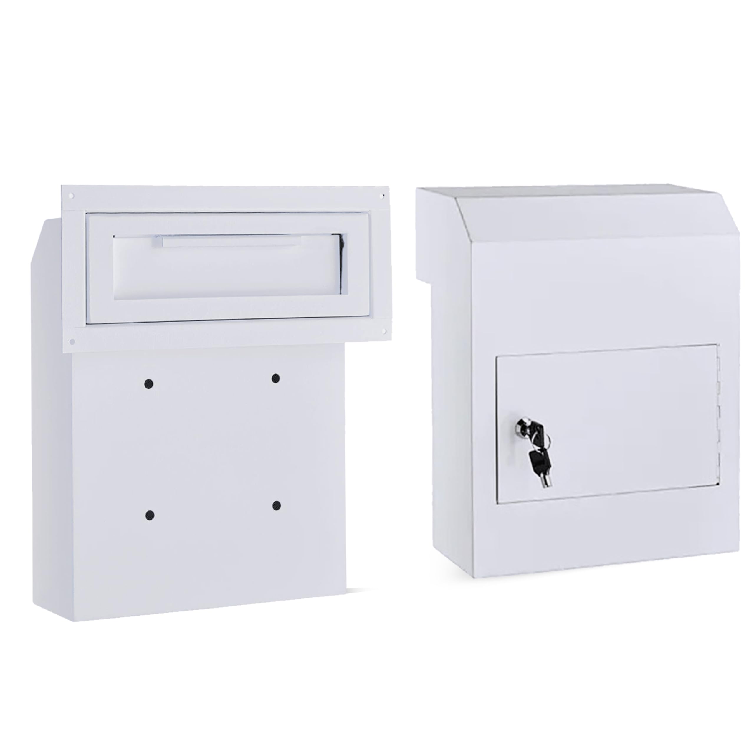 flybold Through-the-Door Locking Key Drop Box Heavy Duty Rainproof Door ...