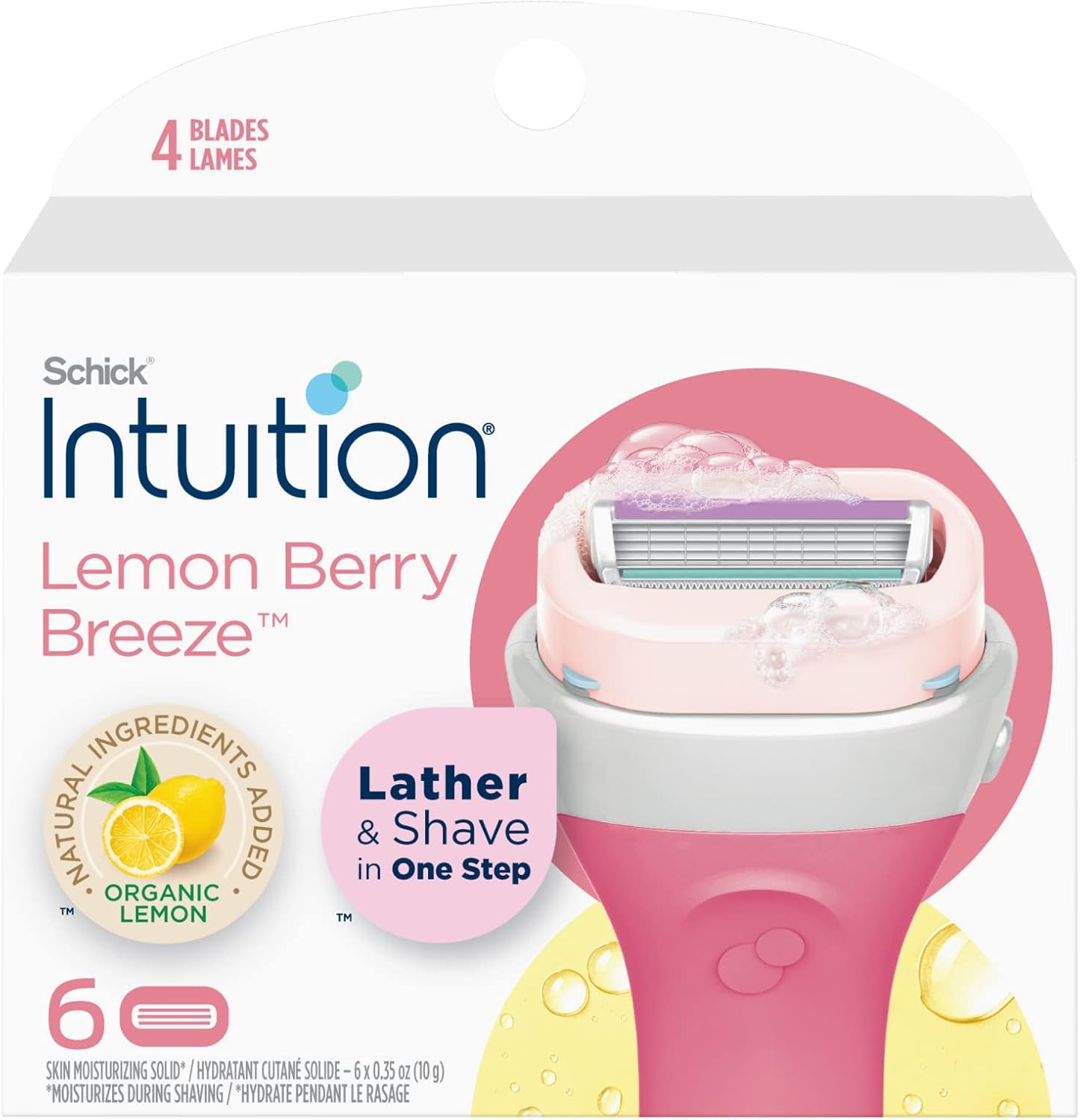 Schick Intuition Refill, Lemon Berry Breeze Razors for Women ...