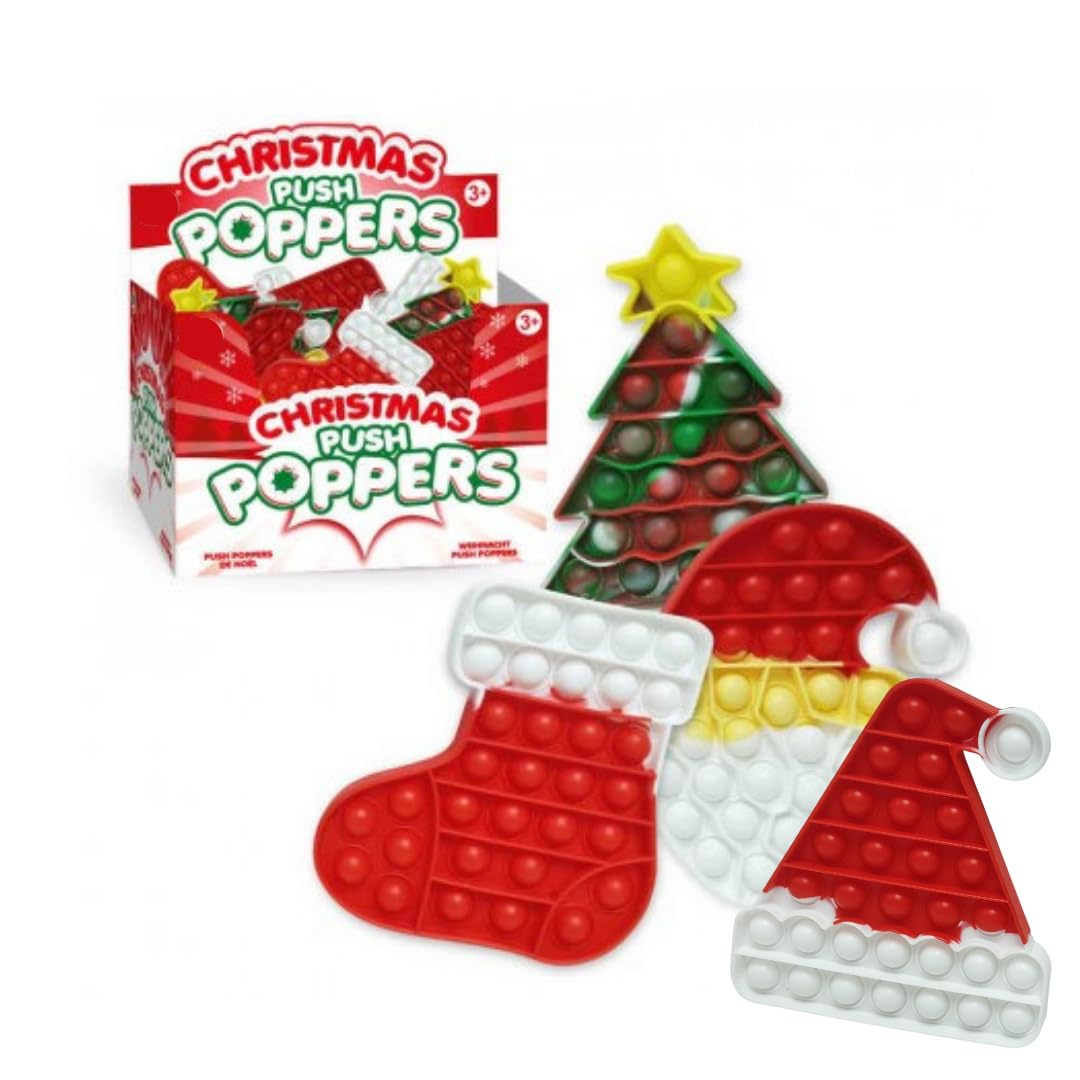 LND Gifts Christmas Design Fidget Toy Push Poppers 4 Designs to collect ...