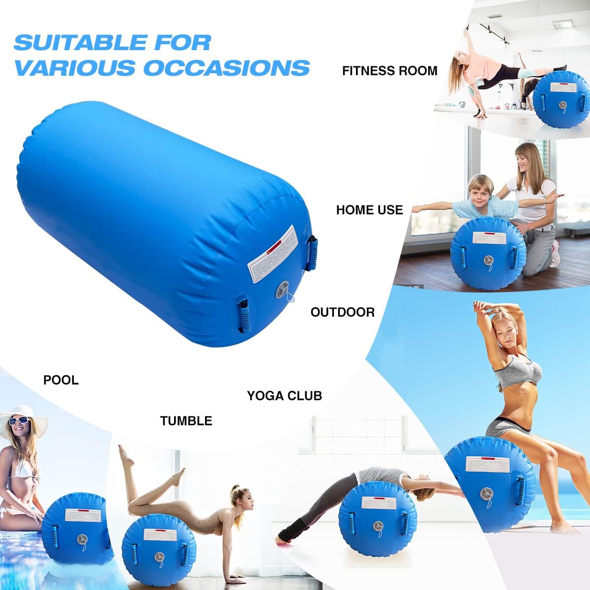 Snapklik.com : PPXIA Gymnastics Air Roller Air Barrel Inflatable ...