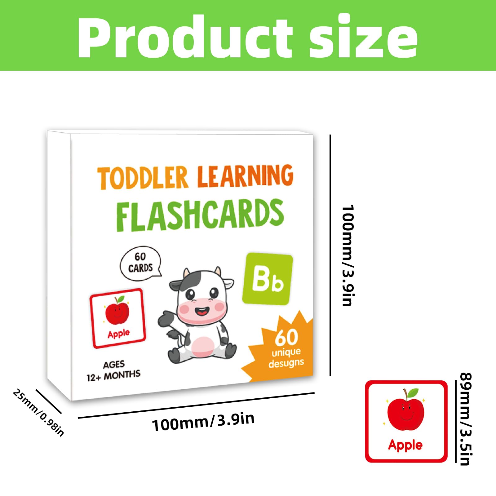 Alphabet ABC Flash Cards for Toddlers 60-Pack Reusable Flashcards with ...