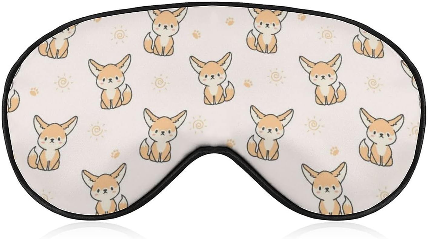 Amazon.com: Cute Fennec Fox Sleep Mask Funny Eye Mask with Adjustable ...