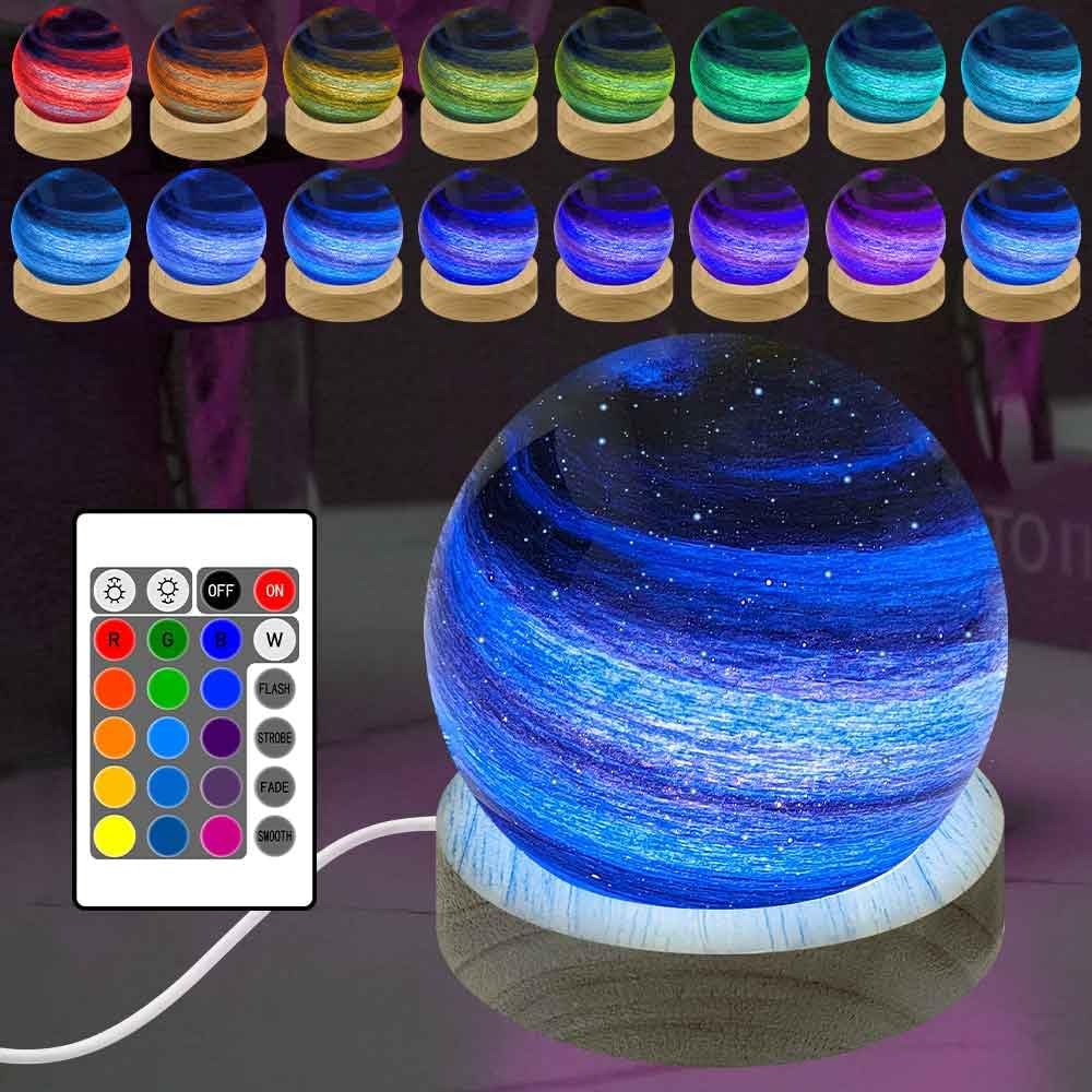 Evoloo Planet Night Light,Mood Lights LED Lamp Table Lamps,3D Planet ...