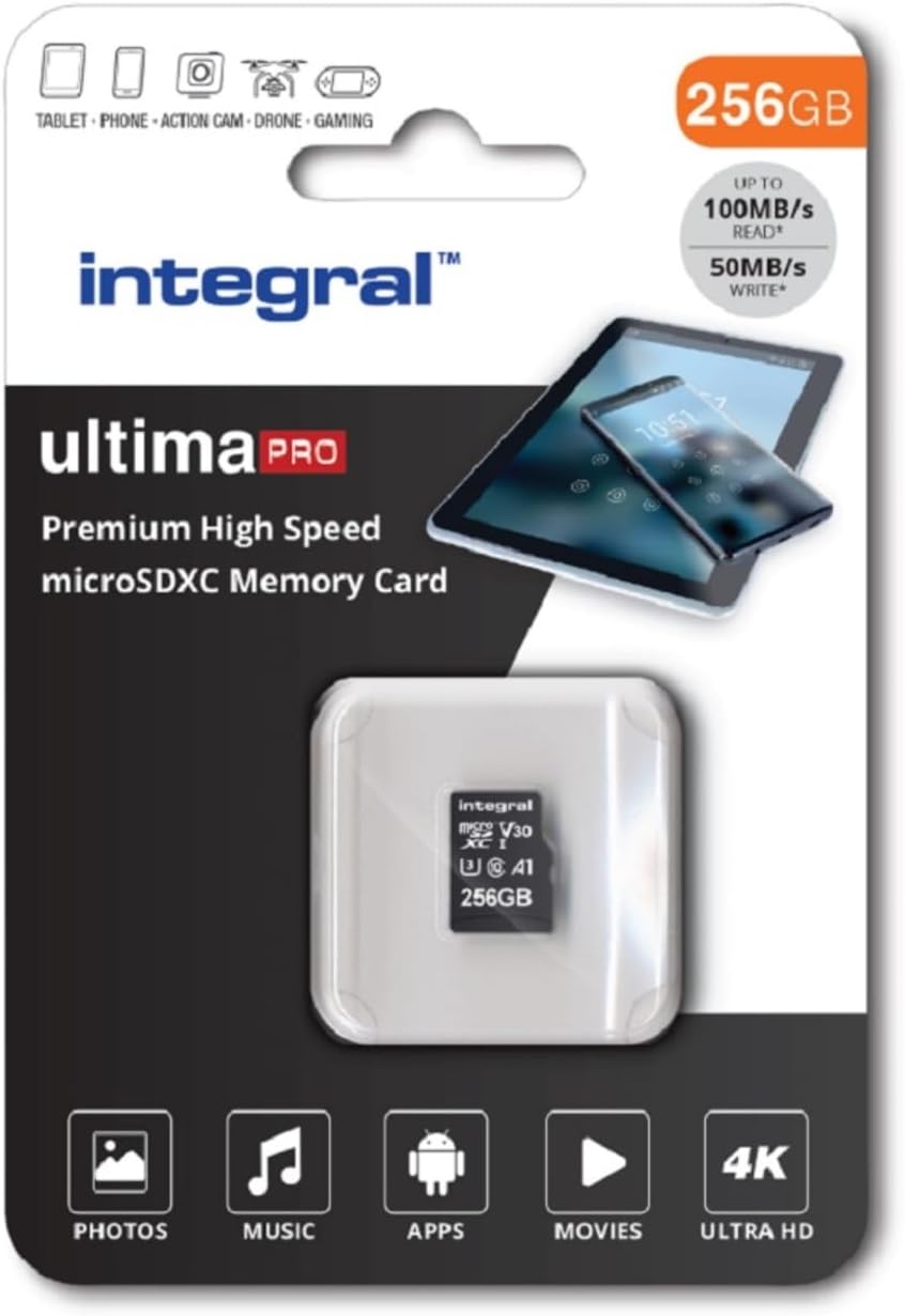 Integral 256GB Micro SD Card 4K Video Premium High Speed Memory Card ...