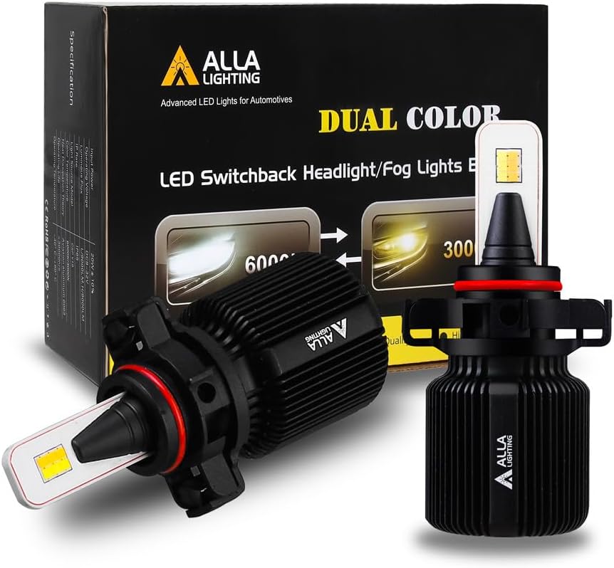 Amazon.com: Alla Lighting 8000lm HB4 9006 Switchback LED Fog Lights ...
