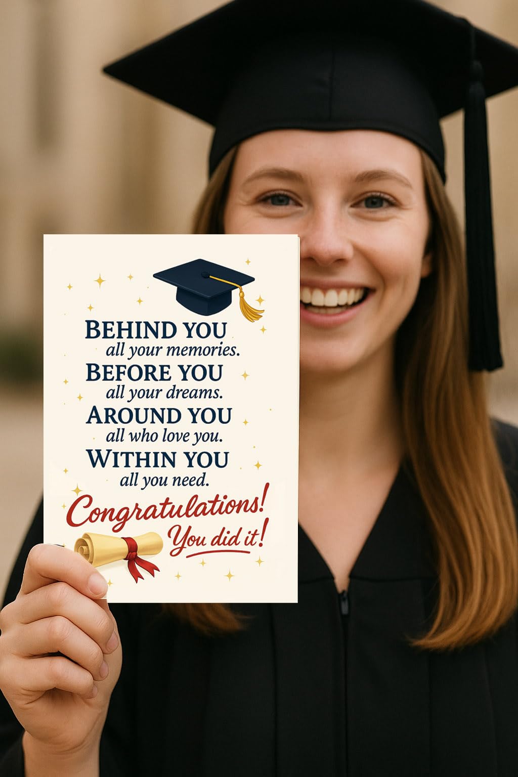 Graduation Card FLYAB For Her - College Grad Card With Congratulations Card