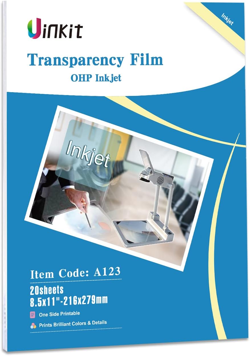 Inkjet Transparency Film OHP 20 Sheets 8.5x11 Arts Crafting Film Clear ...
