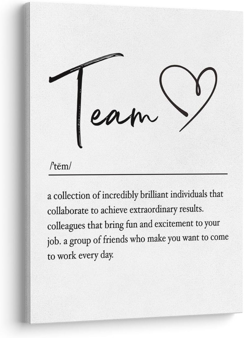 Amazon.com: XWELLDAN Teamwork Wall Art - Definition Poster, Team Office ...
