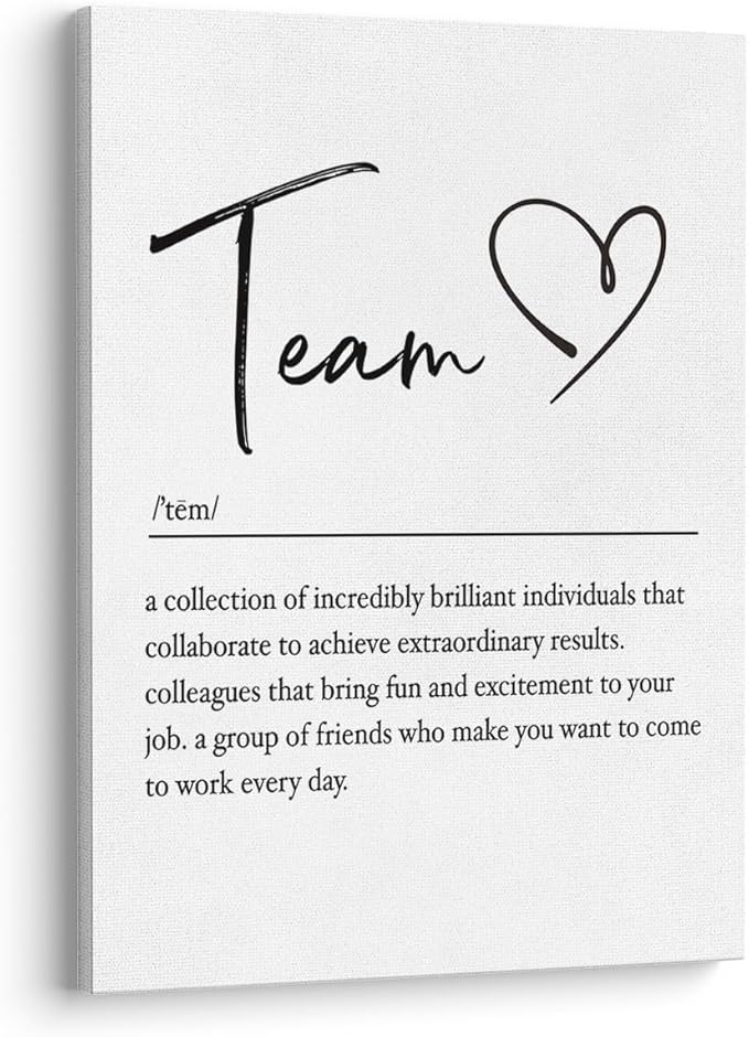 Amazon.com: XWELLDAN Teamwork Wall Art - Definition Poster, Team Office ...