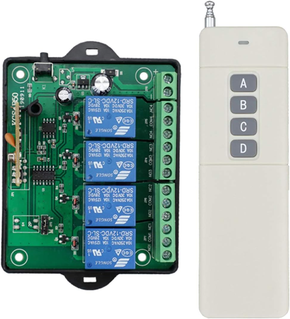 dc 12v Wireless Remote Control Switch 4-Channel Remote Control 2000 ...