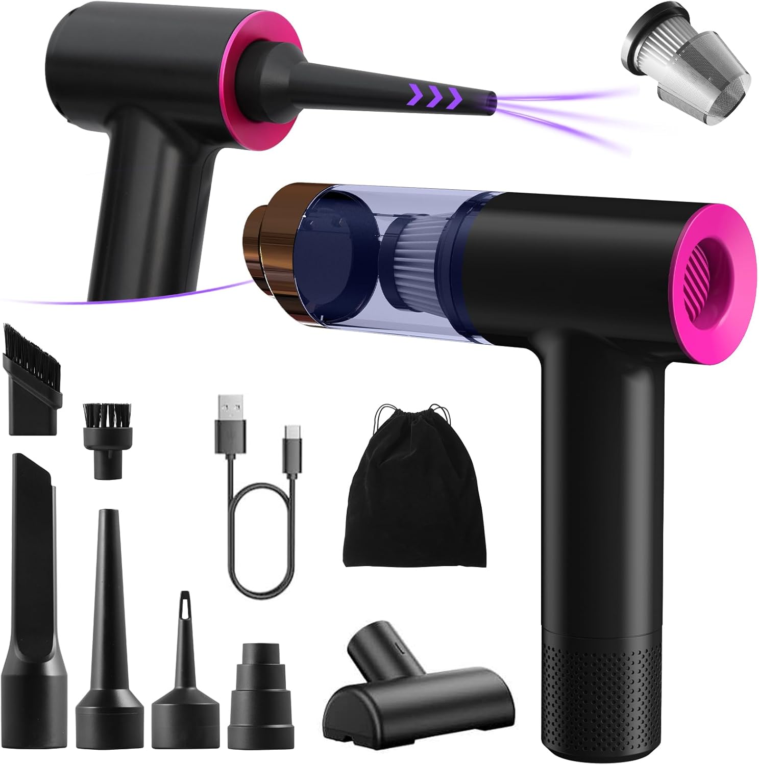 Amazon.com - Handheld Car Vacuum Portable Cordless - Mini, Portable | Dual Suction (7500pa ...