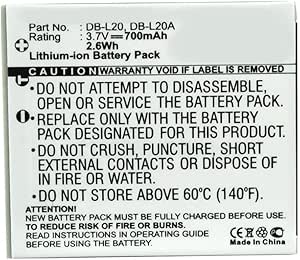 Amazon.com: Synergy Digital Camera Battery, Compatible with Sanyo DB-L20A Digital Camera, (Li ...