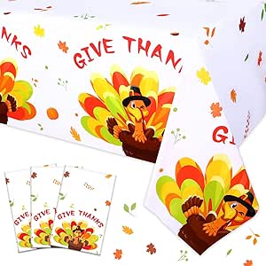 Amazon.com: Sursurprise 3Pcs Fall Thanksgiving Tablecloth Maple Leaf ...