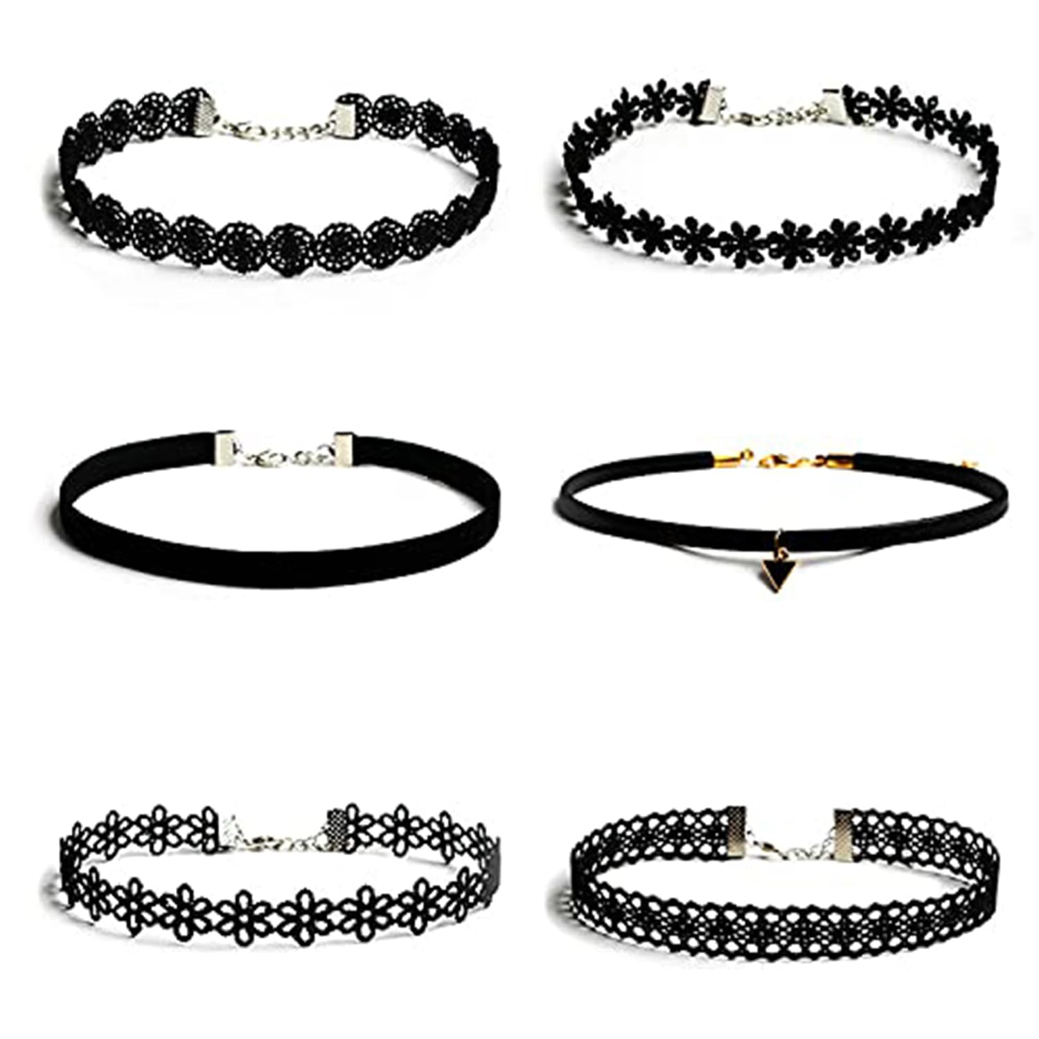 Amazon.com: 6PCs Black Velvet Choker Necklaces Set Choker Necklace for ...