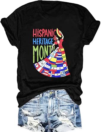 Amazon.com: Hispanic Heritage Month Shirts Women: Latina Shirt ...
