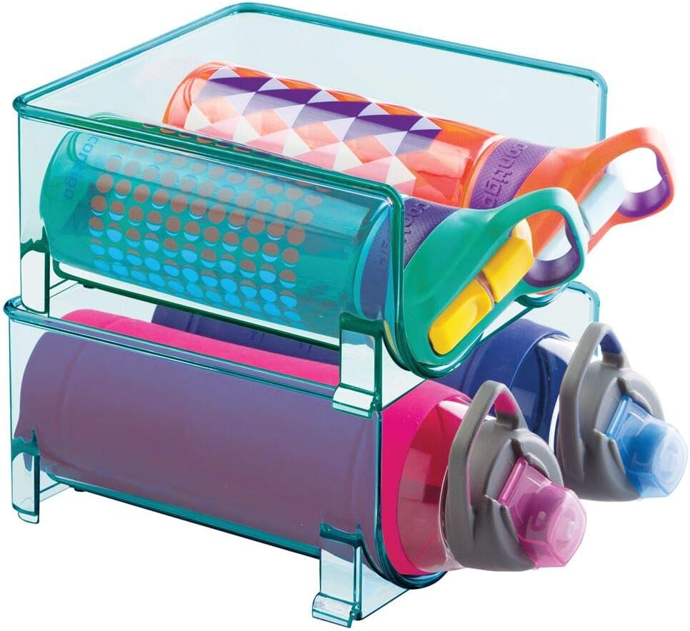 Amazon.com: mDesign Plastic Freestanding Water Bottle Storage Organizer ...