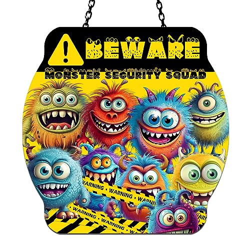Amazon.com: Beware of Monsters Security System Sign/Halloween Yard Art ...