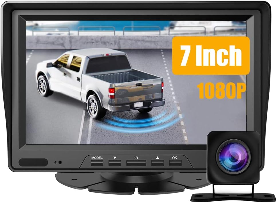 HD 1080P Backup Camera and Monitor Kit,7 inch Big Screen Rear View ...