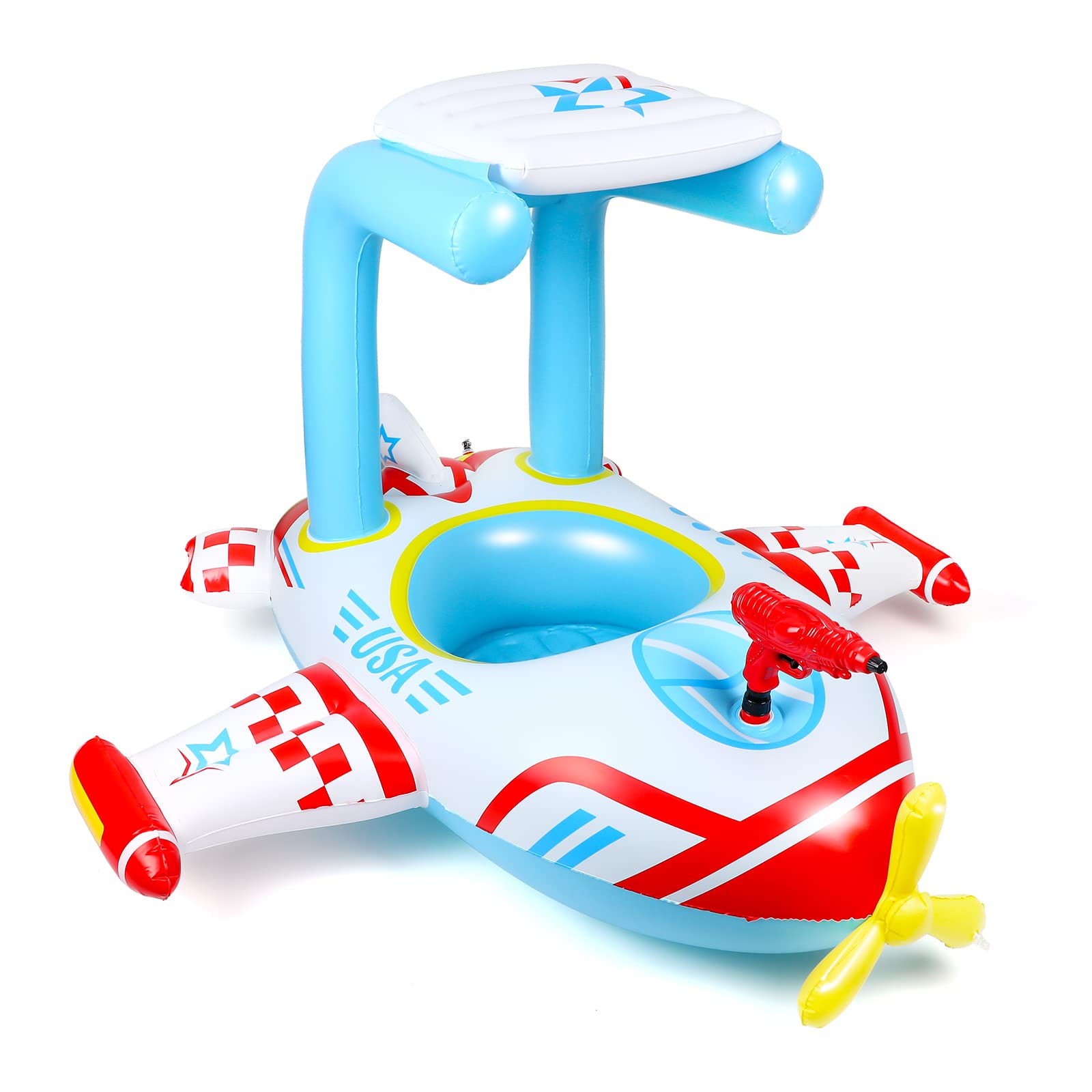 Buy Unomor Giant Pool Floats- Inflatable Airplane Floats with Sun ...