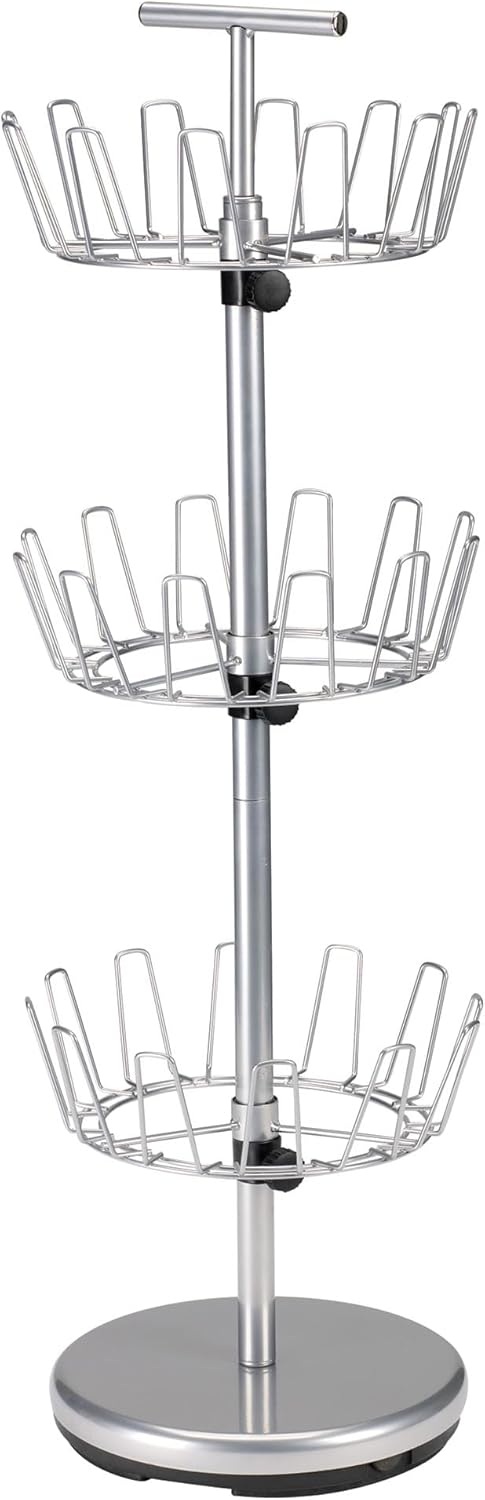 Amazon.com: Household Essentials 3-Tier Shoe Storage Tree, Silver ...