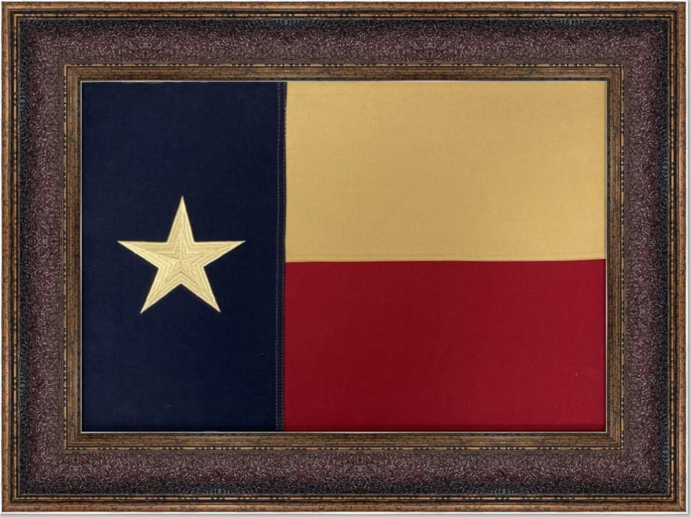Amazon.com: Wall Art Giant | Framed Texas Flag | Real Cotton Cloth ...